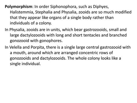 Polymorphism In Coelenterata Pptx