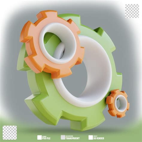 Premium Psd 3d Illustration Business Gear Settings 2
