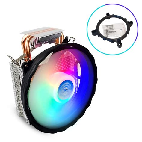 Cpu Cooler Universal Led Rgb 2 Heatpipes Fan 120mm Processador Intel