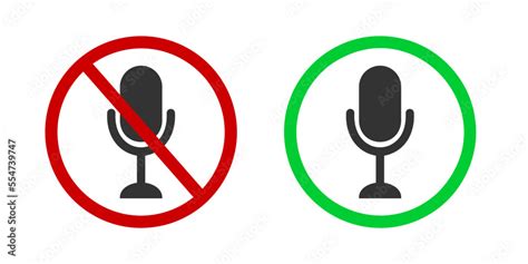 Record Disabled And Enabled Pictograms Sound Off And On Symbols In Online Conference