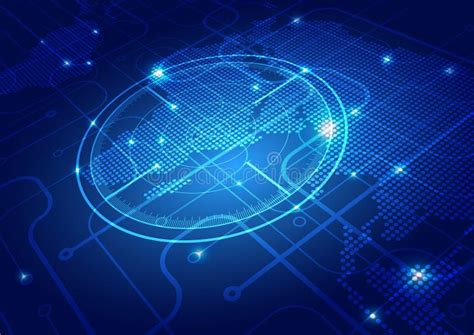 World Map With Technology Background Stock Vector Illustration Of Creative Decorative 59120823