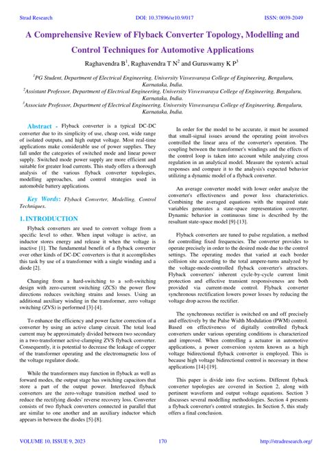 Pdf A Comprehensive Review Of Flyback Converter Topology Modelling And Control Techniques For