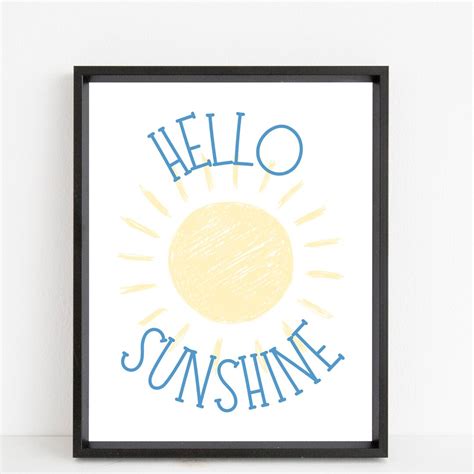 Hello Sunshine Printable Wall Art Summer Wall Art Summer Decor