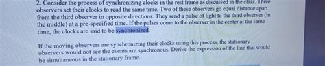 Solved 2 Consider The Process Of Synchronizing Clocks In