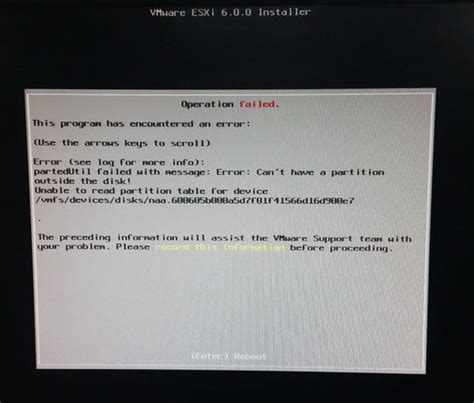 ESXi 6 0 Install Can T Have A Partition Outside The Disk Virtualization Howto