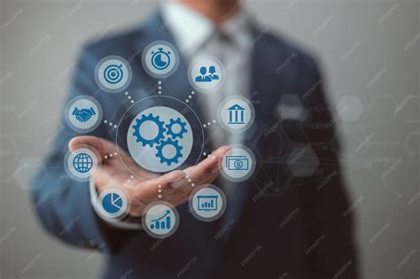 Premium Photo With Gears And Icons In The Backdrop And A Connecting