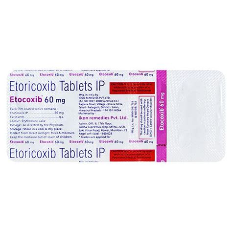 Buy Etocoxib 60 Tablet 10s Online At Upto 25 Off Netmeds