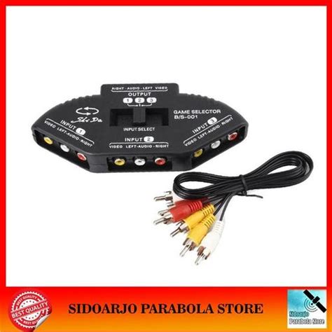 Jual Av Selektor Rca Switcher 3 Input 1 Output Audio Video 3in1 Switch Box Untuk Android Tv Box