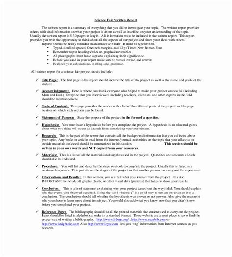 Science Fair Proposal Sheet Beautiful 18 Project Report Templates Doc