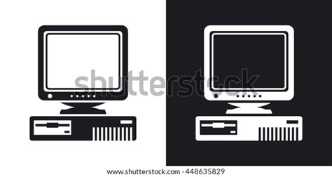 Vector Retro Computer Crt Monitor Icon Stock Vector Royalty Free 448635829 Shutterstock