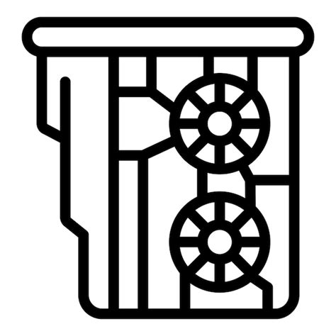 Premium Vector Gaming Graphic Card Icon Outline Vector Computer Technology