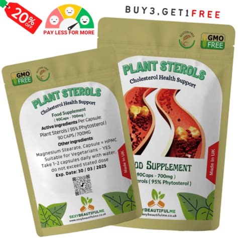 Plant Sterols Capsules 700mg 95 Phytosterol Lower Cholesterol And Heart Support Sexybeautifulme