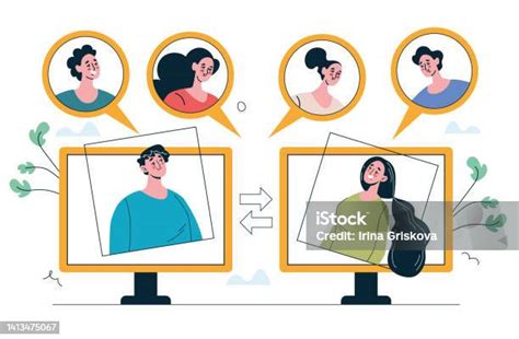 비즈니스 소셜 온라인 사람들 Costomer 커뮤니케이션 고객 라인 아트 고립 된 개념 벡터 디자인 그래픽 요소 일러스트 레이 션 리퍼럴 마케팅에 대한 스톡 벡터 아트 및