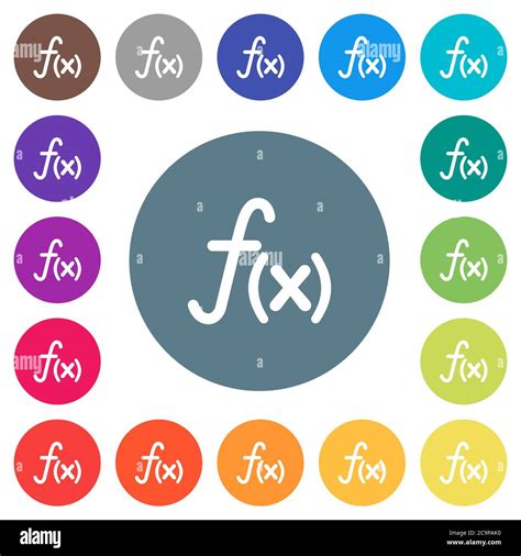 Function Flat White Icons On Round Color Backgrounds Background Color Variations Are