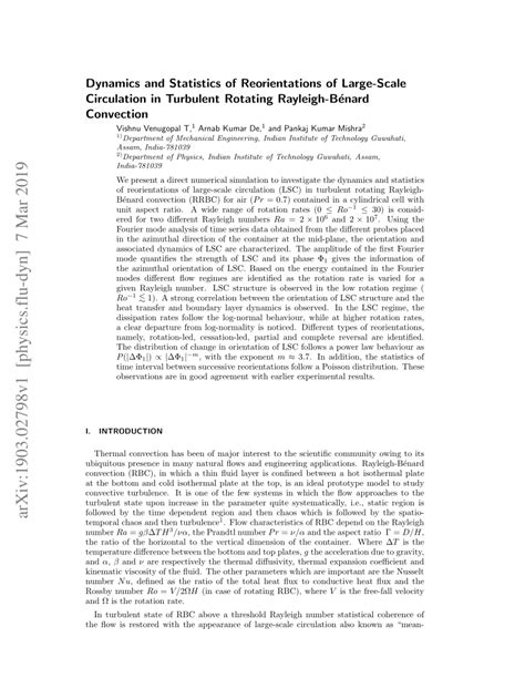 Pdf Dynamics And Statistics Of Reorientations Of Large Scale Circulation In Turbulent Rotating