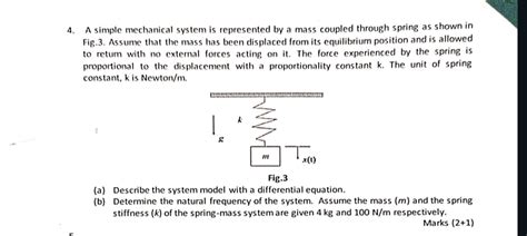 A Simple Mechanical System Is Represented StudyX