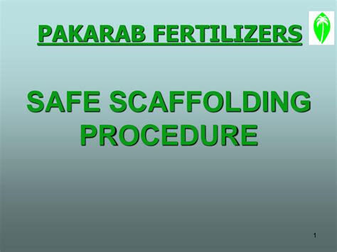 SOLUTION Safe Scaffolding Procedure Studypool