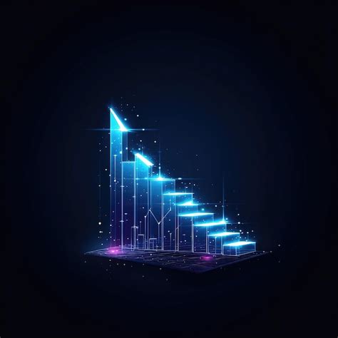 Premium Photo Technology Background Glowing Graph Digital Data Communication Technology Concept