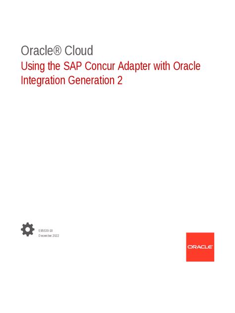Fillable Online Using The Sap Concur Adapter With Oracle Integration