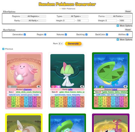 random pokemon picker random pokemon generator