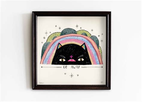 Introvert Cat Art Print Etsy