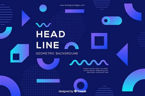 그라디언트와 기하학적 배경 무료 벡터