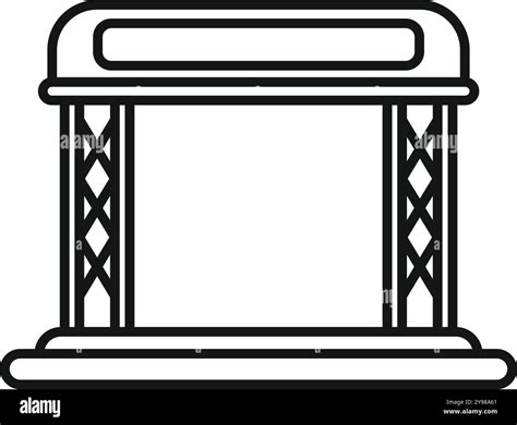 Black And White Icon Of A Metal Detector Gate Used For Security Purposes Pointing Forward Stock
