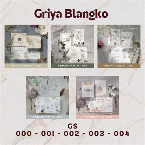 Jual Blangko Undangan Griya Blangko Gs 000 001 002 003 004 Shopee