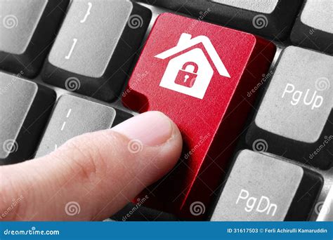 Red Home Button On The Keyboard Stock Image Image Of Lock Management 31617503