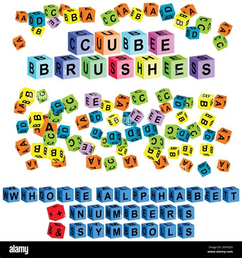 Cube Alphabet Numbers And Symbols Stock Vector Image And Art Alamy