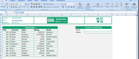 Excel Auswahllisten Und Dropdowns Excel Tipps Und Vorlagen
