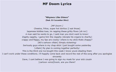 Mf Doom Lyrics Mf Doom Lyrics In Question Mark On The Compass Another