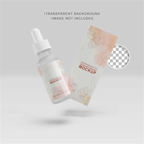 Premium Psd Cosmetic Dropper Bottle Mockup With Box
