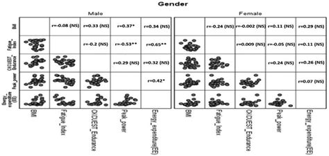Correlation Matrix Comparing The Gender And Different Outcome Variables