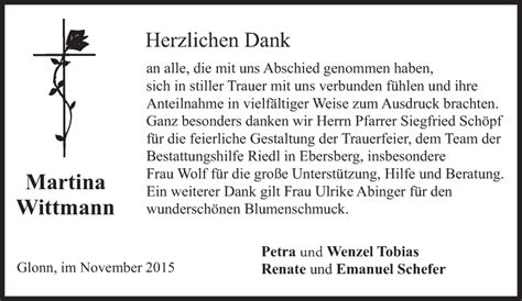 Traueranzeigen Von Martina Wittmann Trauer Merkur De