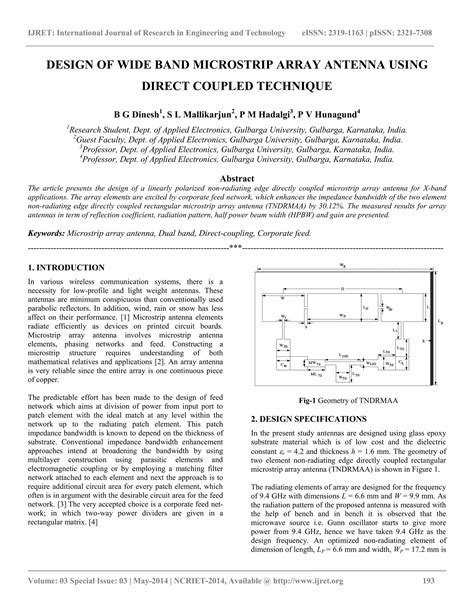 Design Of Wide Band Microstrip Array Antenna Using Direct Coupled