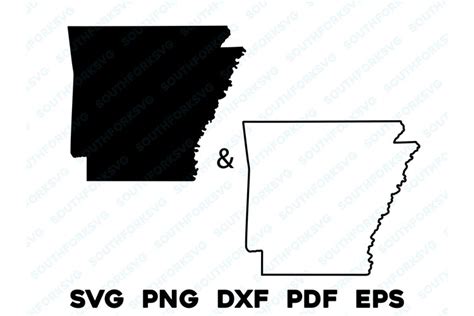 Arkansas State Map Shape Outline Silhouette Svg Png Dxf Eps