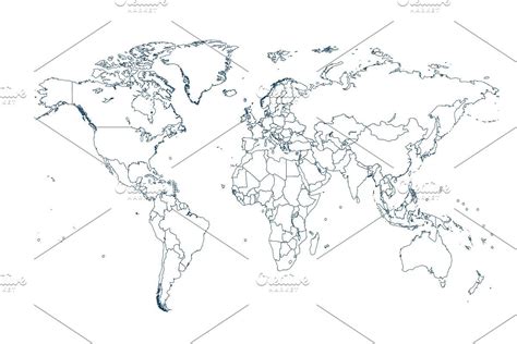 World Map Borders In Vector