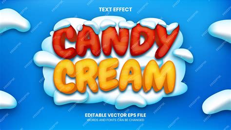 Premium Vector Candy Cream Text Effect Editable Font Style