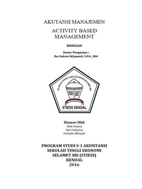 Makalah Akutansi Manajeme Abm Activity Based Management Pdf