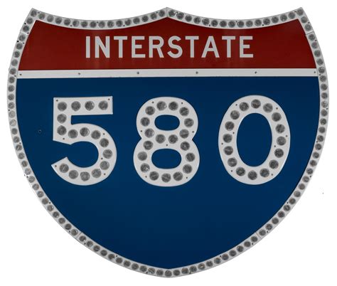 Bonhams Cars A Large California Interstate 580 Reflector Sign 1970s