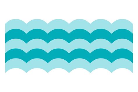 Blue Sea Surface Stylized Wave Shape Pattern