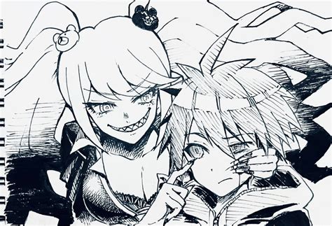 Enoshima Junko And Naegi Makoto Danganronpa And 1 More Drawn By