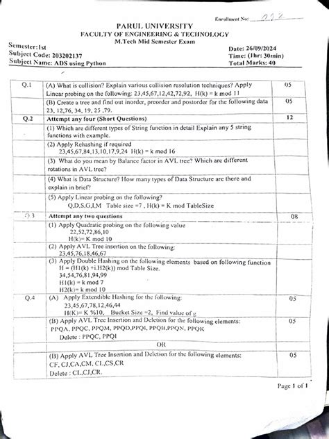 Midsem 1 Question Papers Pdf Applied Mathematics