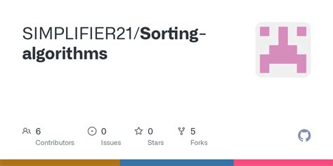 Github Simplifier21sorting Algorithms