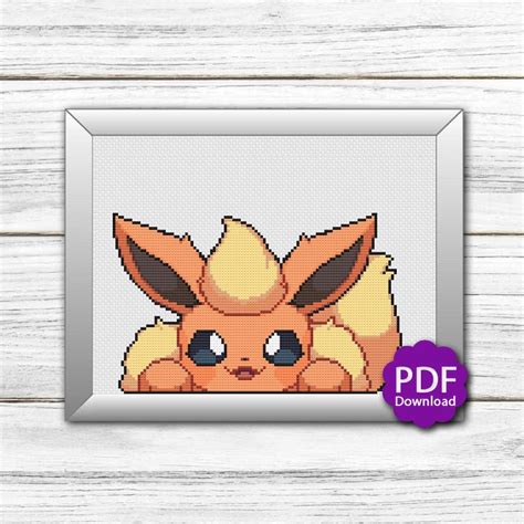 Popup Eevee Evolutions Pokemon Cross Stitch Pattern Pdf Downloadable Etsy