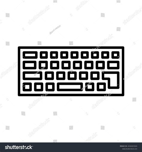 Keyboard Outline Icon On White Background Stock Vector Royalty Free