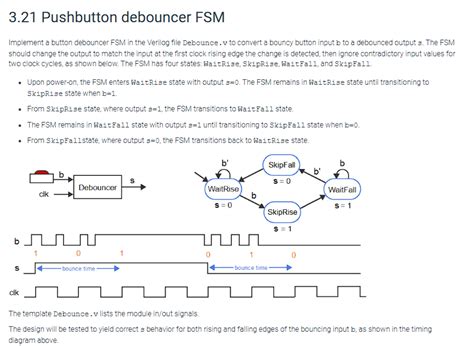 Solved Fsm Debouncer Implementation On Verilog I Get Errors