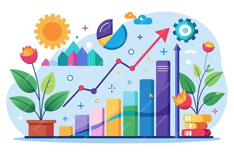 A Colorful Illustration Showcasing A Growth Chart With Flowers Sun And