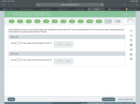 Solved Using Chebyshev S Theorem Solve These Problems For A Chegg